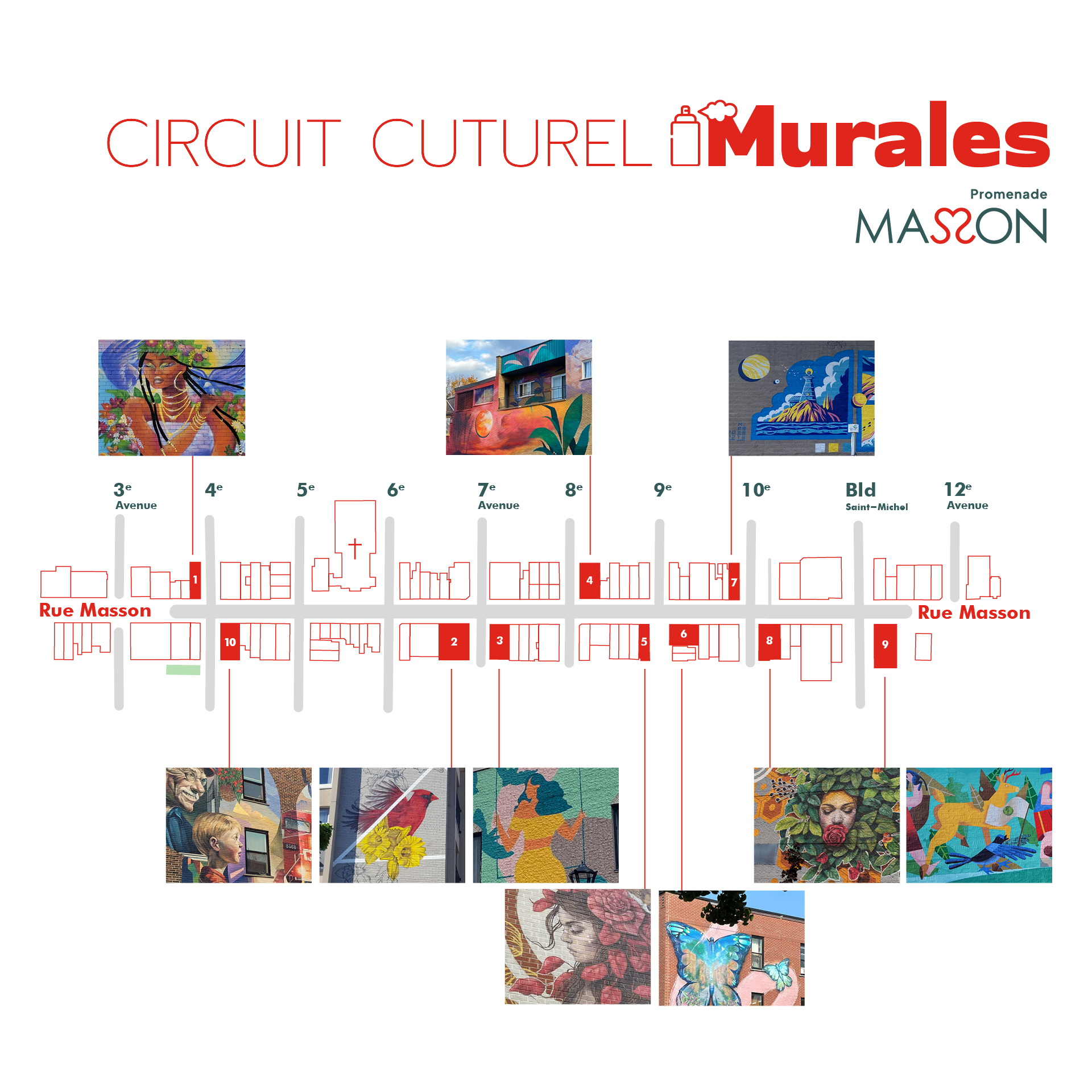 Parcours de murales sur la Promenade Masson | Promenade Masson